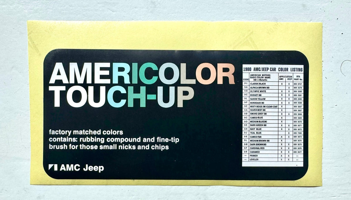AMC Touch Up Paint Display Decal, FREE lower 48 ground shipping in app ...