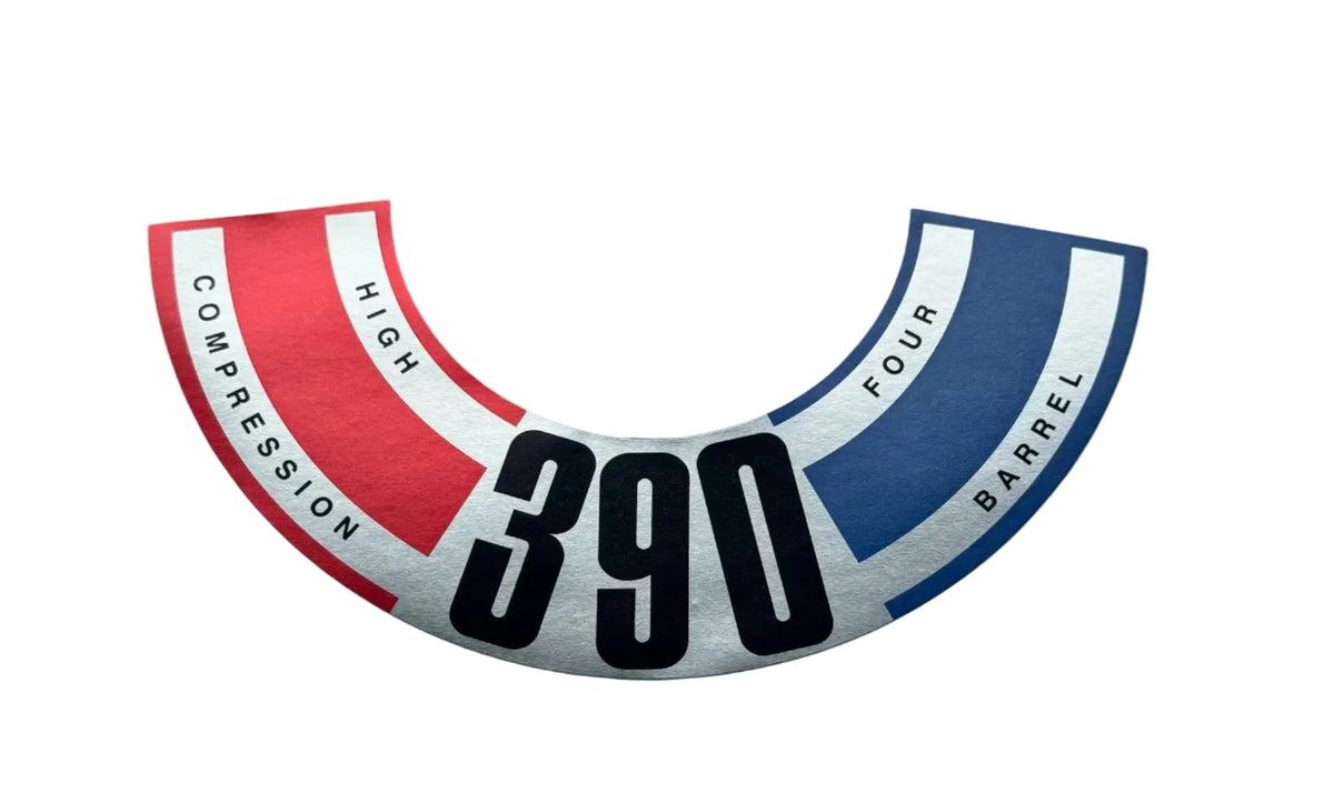 Air Cleaner Decal, 390 4-Barrel High Compression, 1970 AMC AMX, Javeli ...