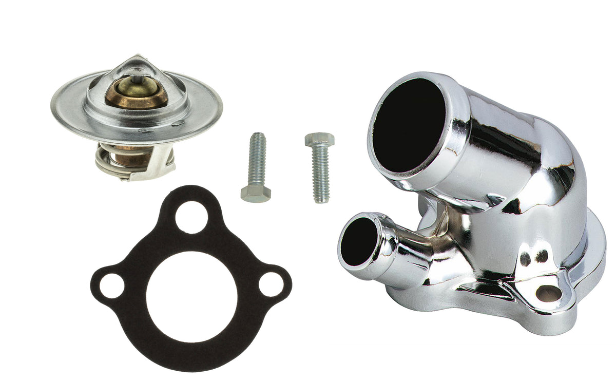 Chrome Thermostat Housing & High Flow Thermostat Kit, 1967-78 AMC V8 ...