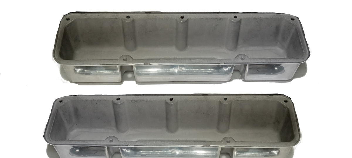 Offenhauser Finned Cast Aluminum Valve Cover Set, Polished, USA Made ...