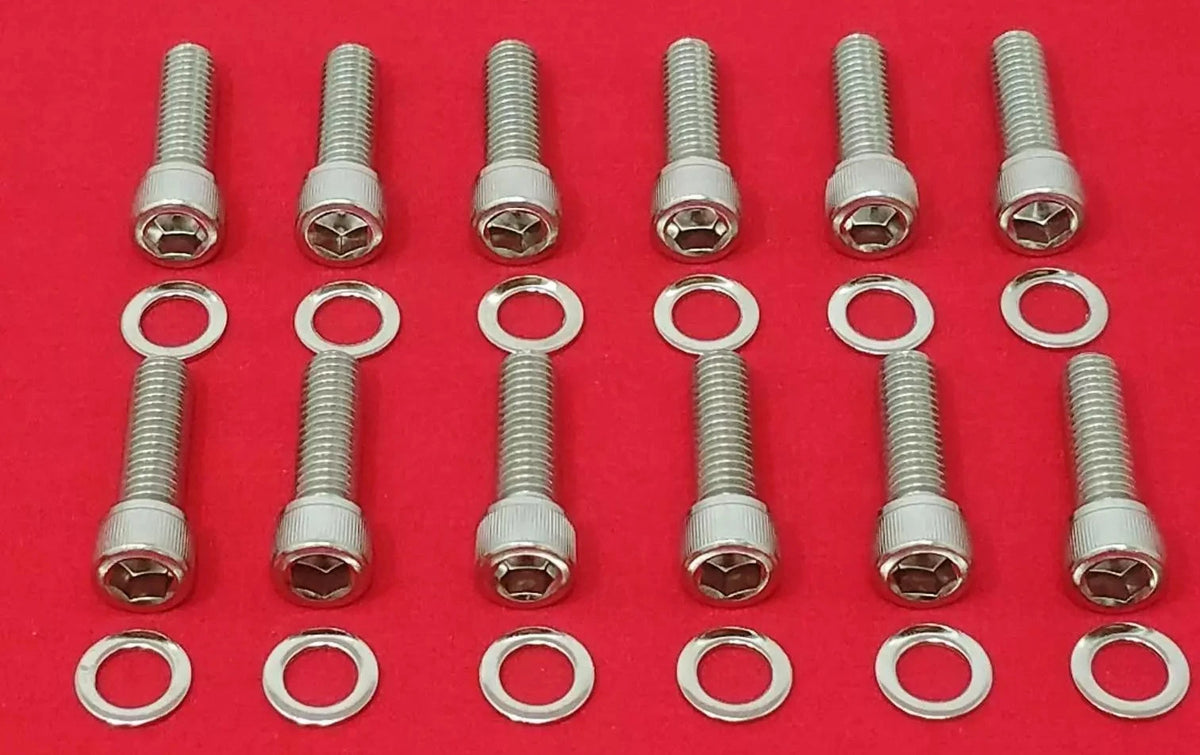 Stainless Steel Allen Head Intake Manifold Bolt Kit, USA Made, 1966-91 ...