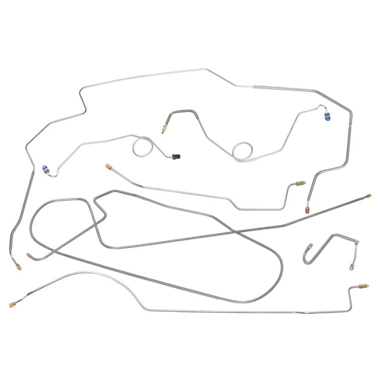 Power Disc Brake Line Kit, 1971-74 AMC Gremlin X, 8 PC, OE Steel or St ...